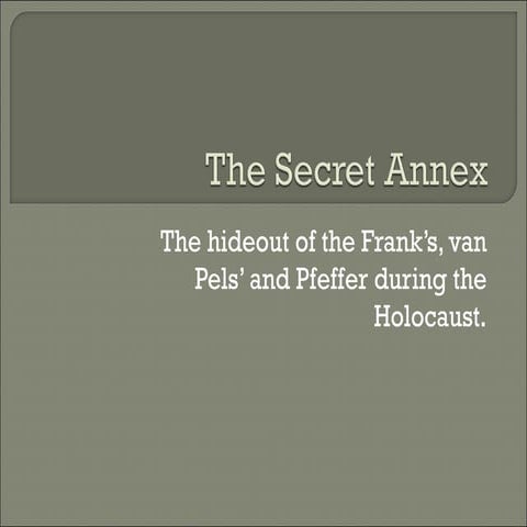 The Secret Annex and the People Hiding In It | PPT