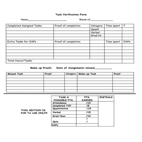 Task Verification Form | PDF