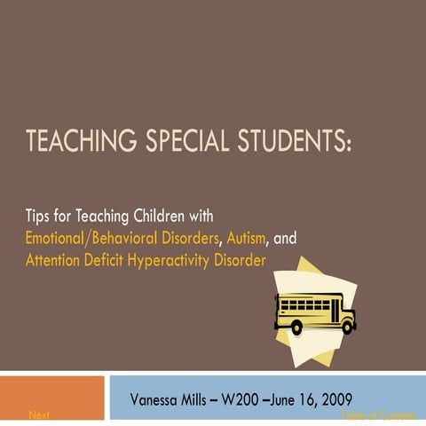 Teaching Special Students | PPT | Brain and Nervous System Disorders ...