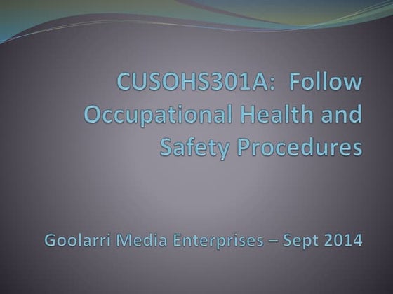 Occupational Health & Safety (OHS ) | PPTX | Human Resources | Business