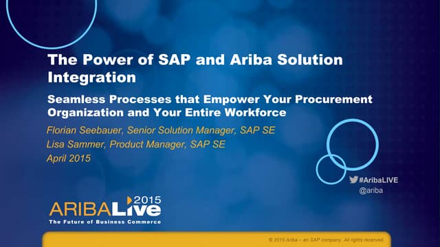 The Power Of Sap And Ariba Solution Integration Pptx