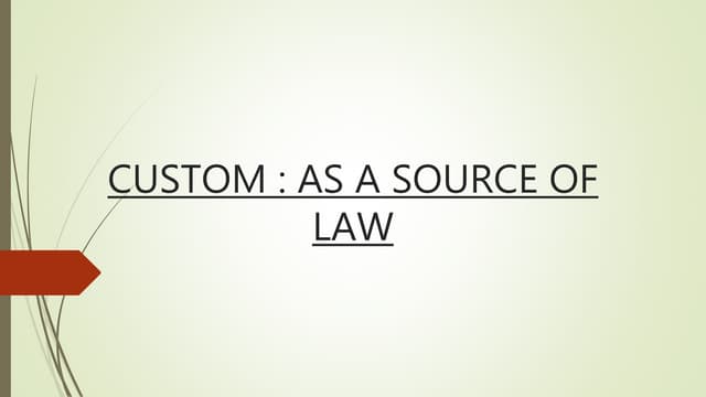 Sources of Law | PPTX