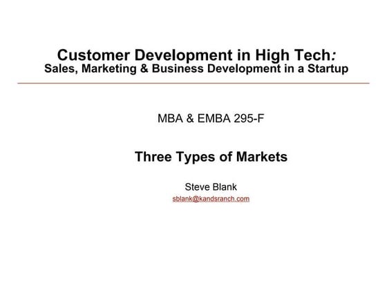 Customer Development 3: Introduction | PPT