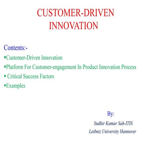 Customer driven-innovation | PPTX