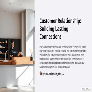 Strategies for Building Lasting Customer Relationships | PDF