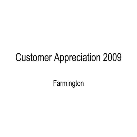 Customer Appreciation 2009 | PPT