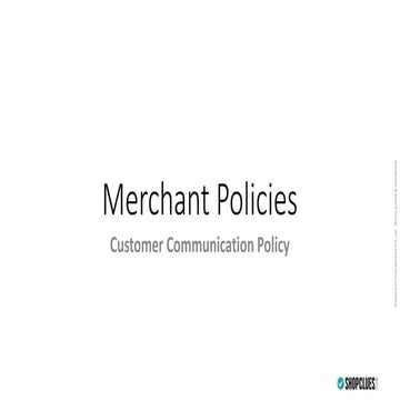 Customer communication policy | PPT