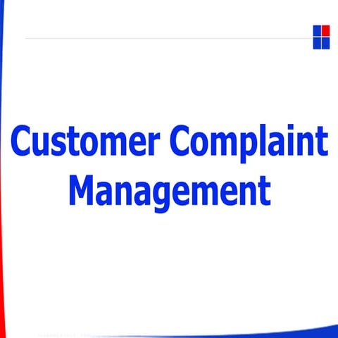 Customer complaint management ppt | PDF