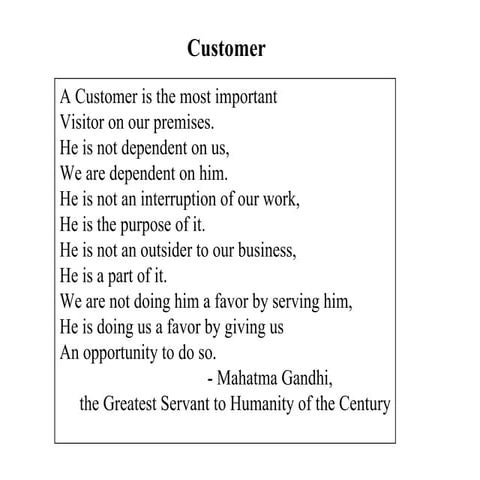 Customer Definition Gandhi | PPT