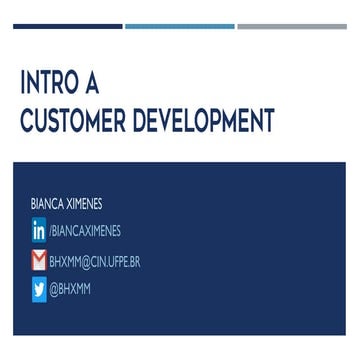 Introdução ao Customer Development | PPT
