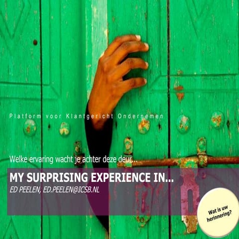 My Customer Experience in... | PPT