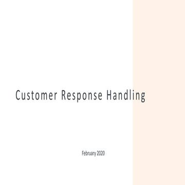Customer Response Handling in a Community | PPTX