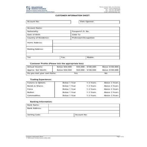 Customerinformationsheet | PDF