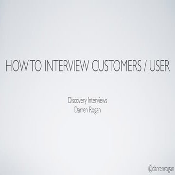 Customer Discovery Interviews | PPT
