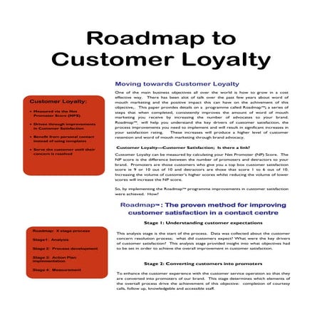 Customer loyalty roadmap | PDF