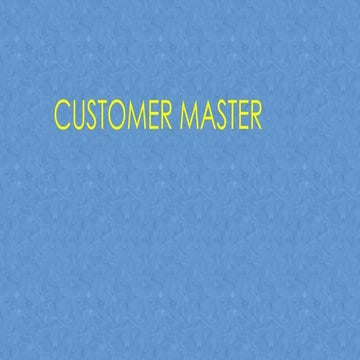 Customer master Data | DOCX