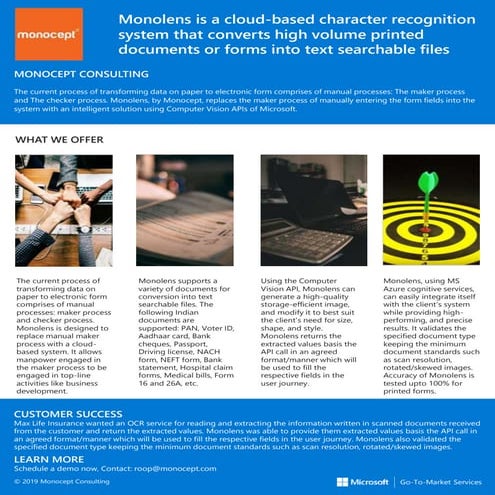 Monolens: Cloud-based printed character recognition system | PPTX | Desktop Publishing ...