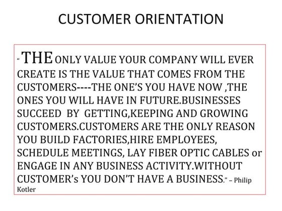 Customer Orientation | PDF