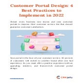 Customer portal design 4 best practices to implement in 2022 | PDF