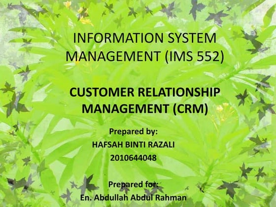 Customer Relationship Management Crm Pptx Databases Computer Software And Applications