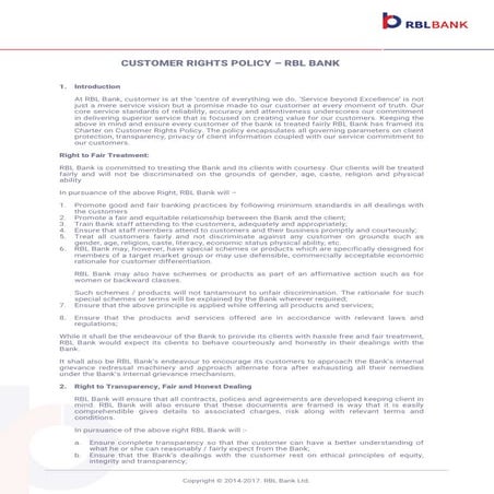 Savings and Current Account Fees | RBL Bank | PDF