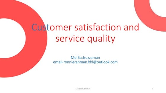 Customer satisfaction | PPT