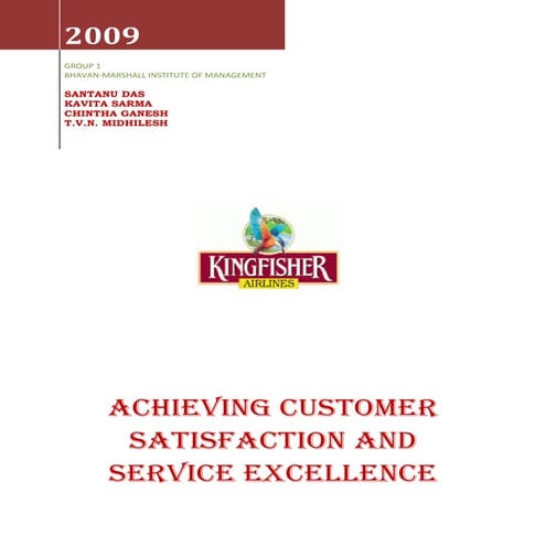 Customer satisfaction & service excellence @ kingfisher | PDF