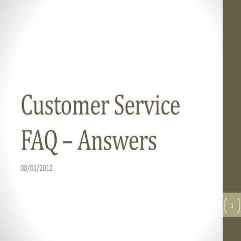 Customer Service | PPT