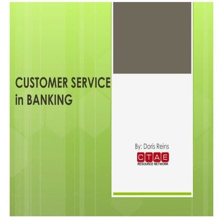 CUSTOMER SERVICE In BANKING | PDF