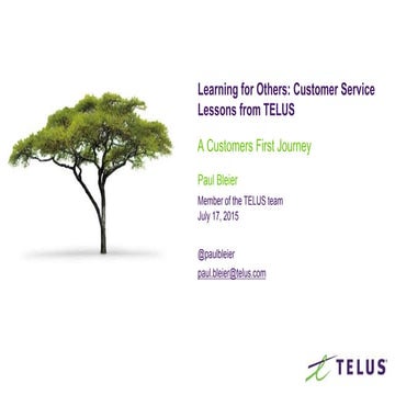Customer service lessons from telus final | PPTX