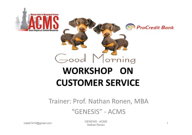 Customer Service Procredit Bank Albania Day One Final Version מצב