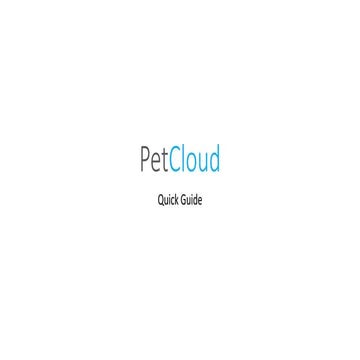 Pet Cloud Quick Guide | PDF