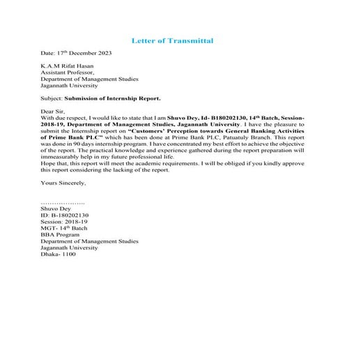 Customers Perception on General Bamking Activities Of Prime Bank ...