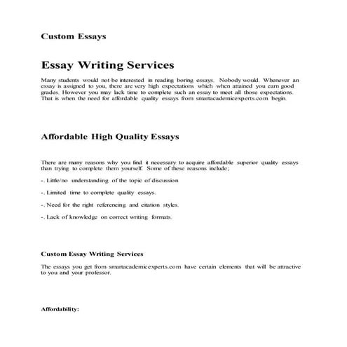 Custom essays | PDF