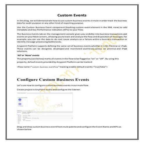 Custom Business Events in Mulesoft | DOCX