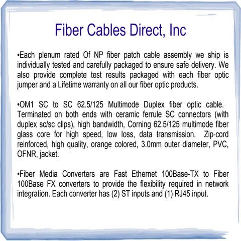 Custom Fiber Optic Cable | PDF