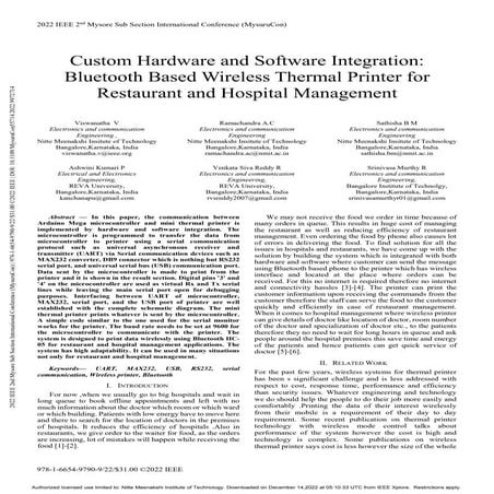 Custom Hardware and Software Integration: Bluetooth Based Wireless ...