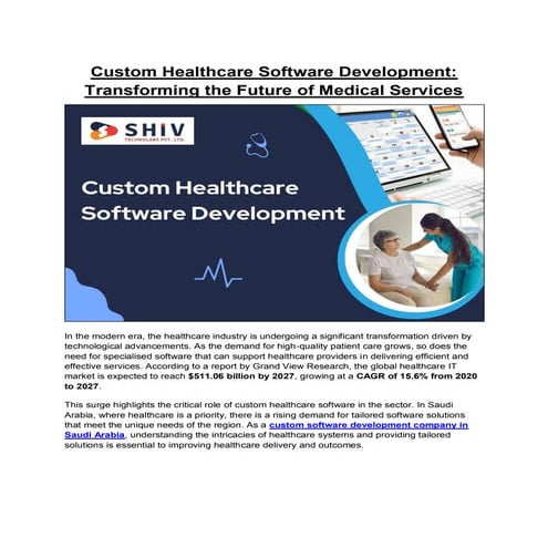 Developing Custom Healthcare Software in Saudi Arabia: A Step-by-Step ...