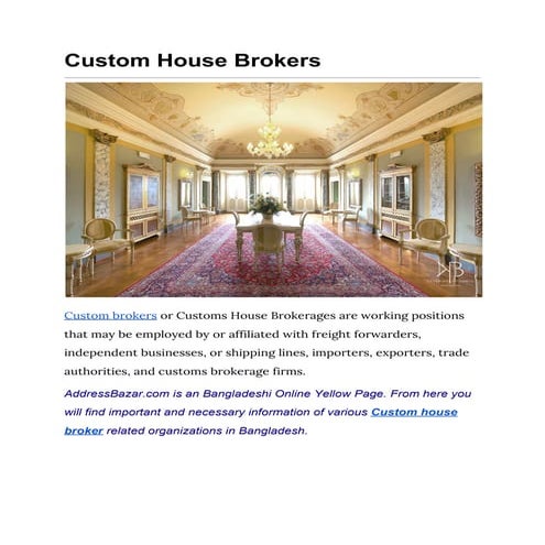 Custom house brokers | PDF