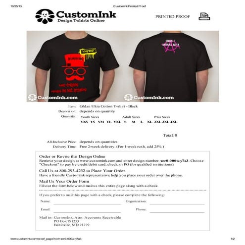 Custom ink printed proof | PDF