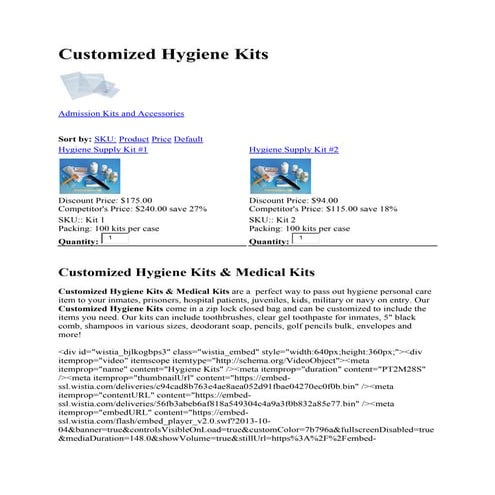 Customized hygiene kits | PDF