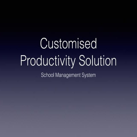 Customized productivity solution | PPT