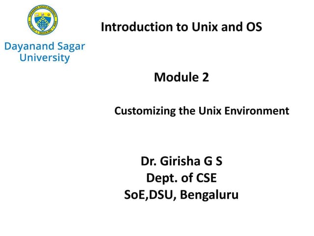 Customizing The Unix Environment Ppt 6420