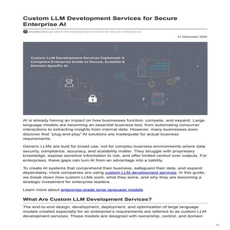 Custom LLM Development Services Explained: A Complete Enterprise Guide ...