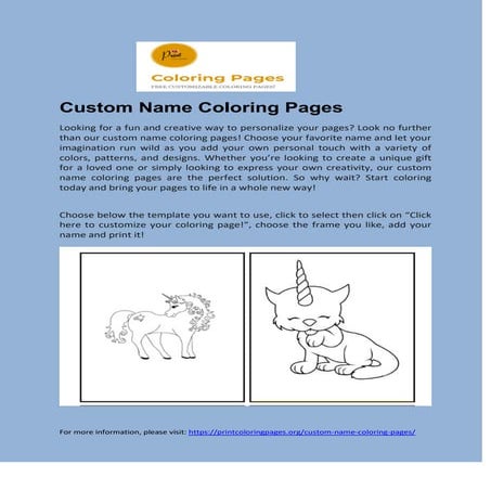 Custom Name Coloring Pages A Fun and Creative Way to Personalize Your ...