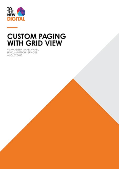 How to add sorting and pagers to grid view | DOCX