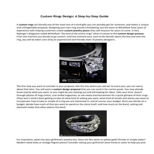 Custom rings design a step by-step guide
