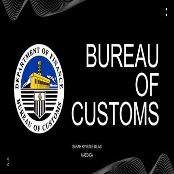 Functionality of Bureau of Customs in the Philippines | PPTX
