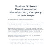 Custom software development for manufacturing company how it helps