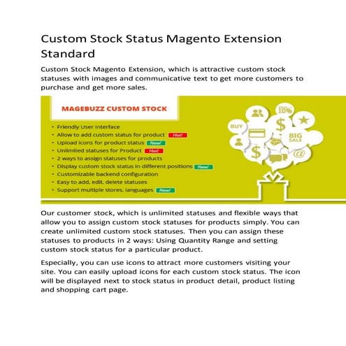 Custom stock status magento extension | PDF